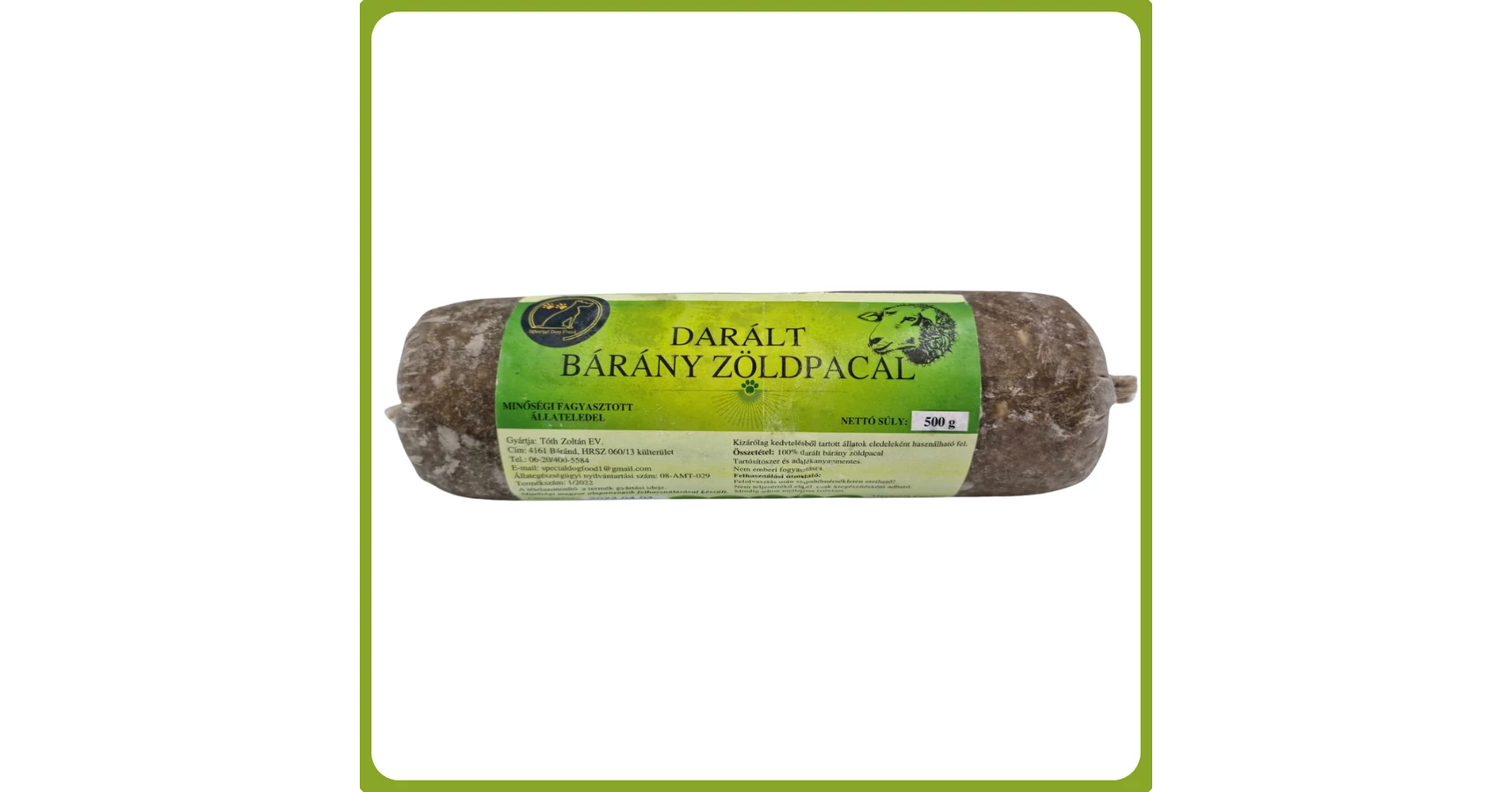 Bárány zöldpacal 500g - SDF